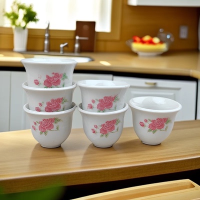 景德镇陶瓷红花上供拜佛小酒盅