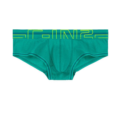 C-IN2新品人造丝超低腰半包臀U凸透气小网眼性感平角裤3263RT