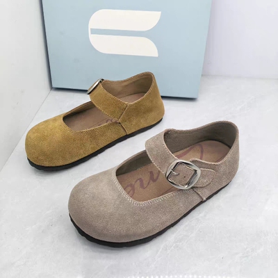 COMELY康莉撤柜春真皮内增高皮带扣勃肯鞋磨砂复古吐司鞋休闲女鞋