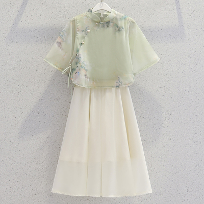 女童新中式国风汉服夏季2025新款儿童古风唐装洋装夏装公主裙子