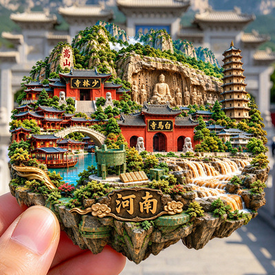 【河南冰箱贴】少林寺白马寺嵩山石窟大佛青铜鼎旅游打卡文创磁贴