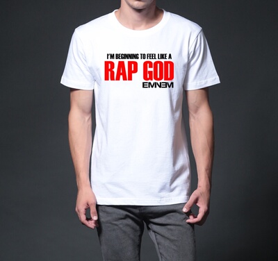 说唱天王艾米纳姆T恤 rap god T恤艾米纳姆eminem阿姆男女圆领T恤