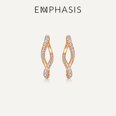EMPHASIS艾斐诗「形」系列18K玫瑰金钻石耳钉合集96165E