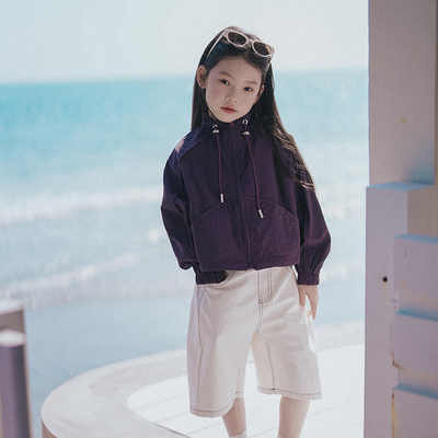 桑葚紫高级酷感短外套