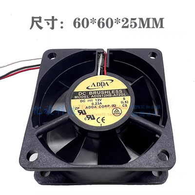 原装 ADDA AD0612HB-A73GL/72GL 12V 0.23A 6CM 6025 3线散热风扇