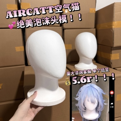 原创高密度cos泡沫头模无脸大白