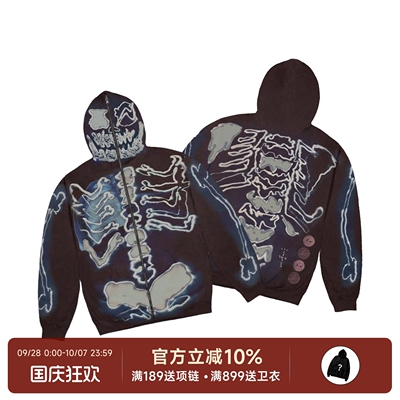 正品现货Travis Scott藤原浩联名Cactus Jack拉链卫衣连帽衫外套