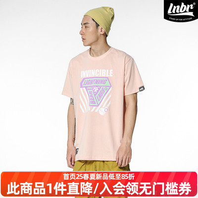 LNBR夏季圆领短袖T恤字母休闲男