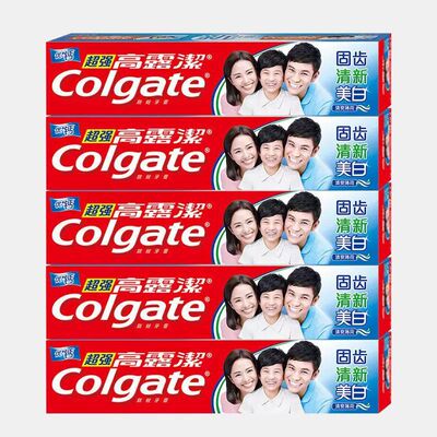 高露洁牙膏清新美白含氟清新薄荷护龈家庭装正品