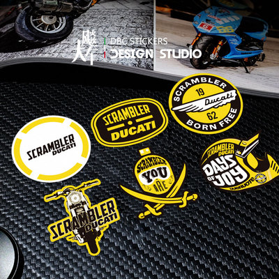 适用Ducati 杜卡迪 Scrambler 复古 摩托车改装贴纸 头盔反光贴花