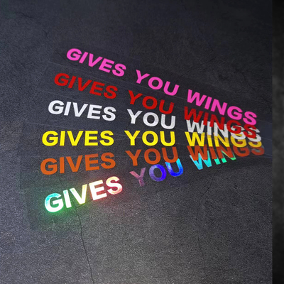 车贴GIVES YOU WINGS 头盔贴 镜片贴马奎斯 防水反光装饰贴纸
