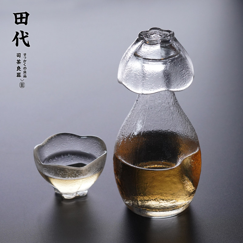 日式玻璃酒壶家用酒杯套装清酒复古手工酒具黄酒温酒器烈酒洋酒壶