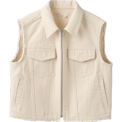 WHM设计感时尚牛仔帆布马甲