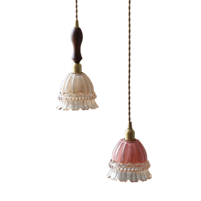 复古日式玻璃小水母小吊灯简约现代法式吧台过道橱窗卧室床头灯具