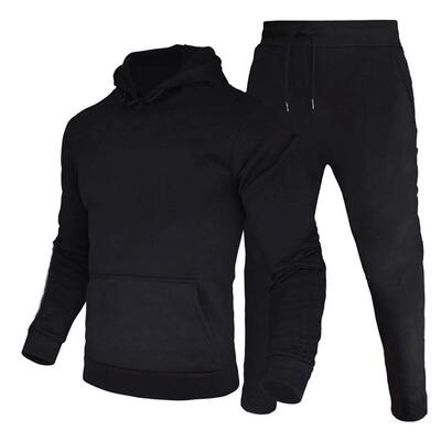 Men's Tracksuit Hooded Pullover + Sweatpants Sports Suit Cas