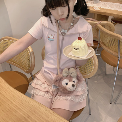 扣扣商店CokoStore 原创短袖开衫短裙套装可爱少女亚萌感两件套