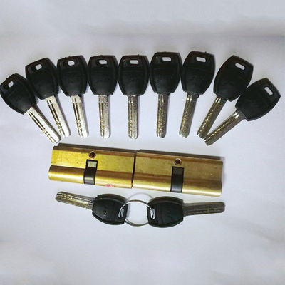 全铜通开互开防盗门锁芯 可配置多片钥匙多个锁芯制作