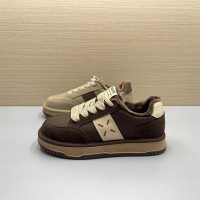 撤柜加绒德训鞋2025新款厚底雪地靴女鞋冬季棉鞋保暖时尚休闲板鞋