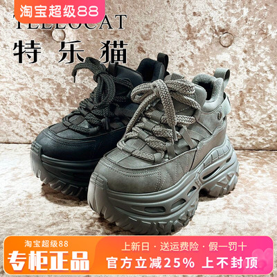 正品TELLOCAT特乐猫女靴2025冬新款厚底系带圆头短靴TSJ54R17050