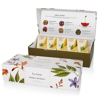 Tea Forte HERBAL RETREAT Petite Presentation Box, 10 Infuser