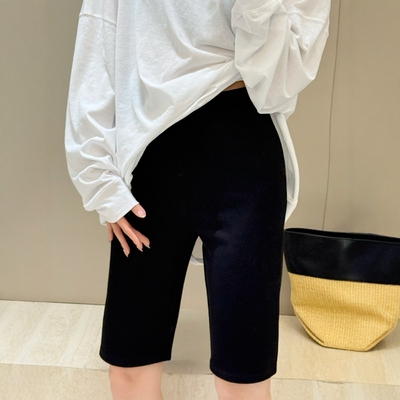 摩登197高腰显瘦休闲五分裤女2026夏新款修身百搭打底短裤2K182-1