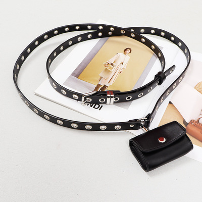 小众设计师牛皮真皮腰包2025新款女款时尚百搭装饰配饰口红腰带包