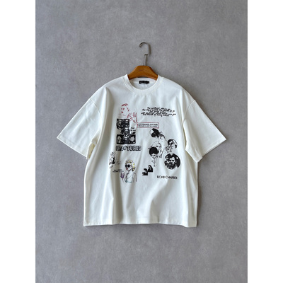 H1c好莱坞*235g涂鸦印花短袖