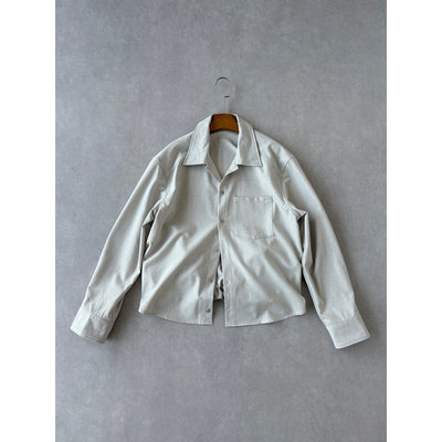 H1c澈影*下摆抽褶亚麻花纱衬衫