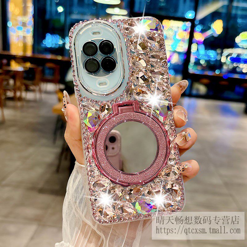 适用于华为nova14手机壳新款nova14pro挂绳nova14ultra硅胶软全包镜头防摔补妆镜nova14活力版支架钻高级感女