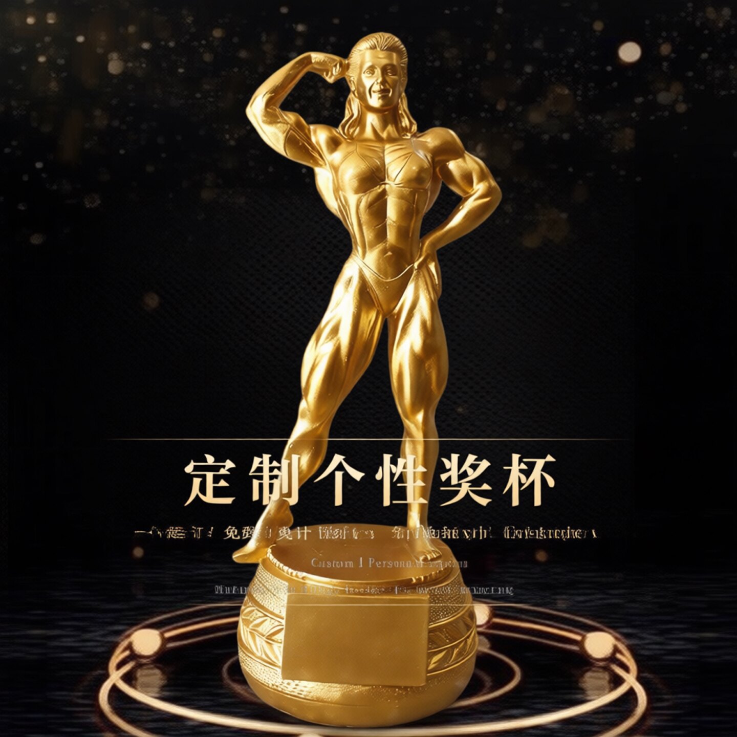 健身房装饰礼物人物摆件比赛纪念品赛事颁奖创意设计定做制作奖杯