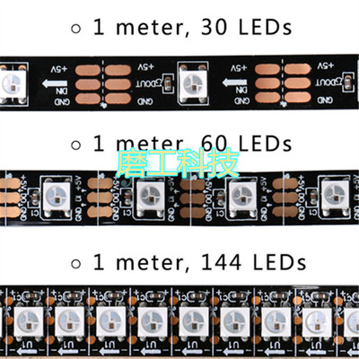 LED SK6812软灯条30 60 74 144灯 5V全彩灯条 内置IC 流星跑马灯