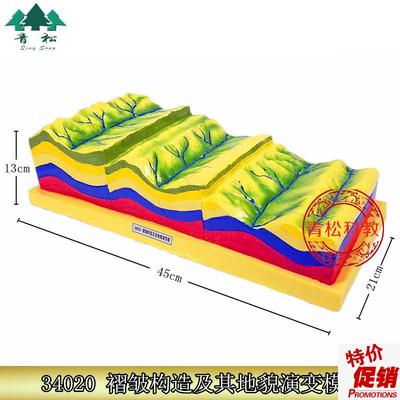 褶皱构造及其地貌演变模型J34020中学地理实验器Y材教学仪器