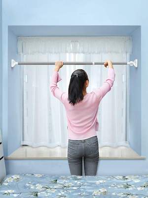 telescopic rod clothes hanging pole shower curtain rod晾衣杆