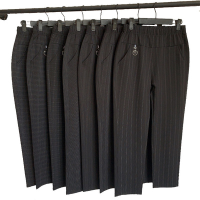 2025秋冬中老年加绒加厚麻料女裤宽松大码休闲妈妈裤高腰奶奶裤子