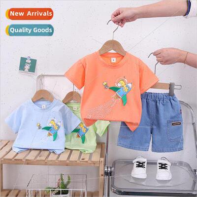 2023 summer new baby boy rocket giraffe short-sleeved suit b