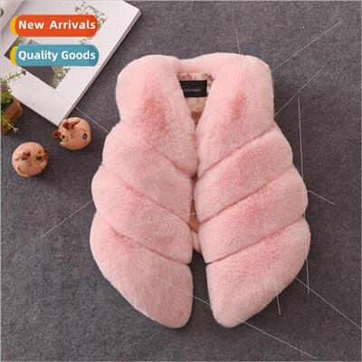 2022 fall and winter new children splicing fur vest men and