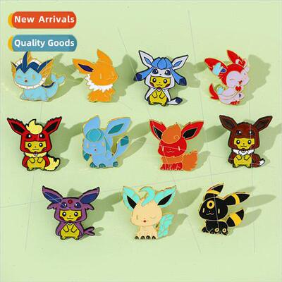 Creative cartoon anime surrounding Pokemon metal badge Poké