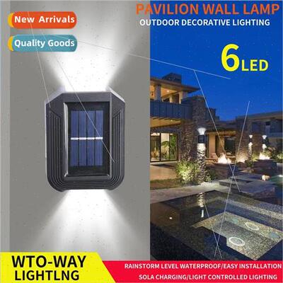 New 6LED Solar Wall ghts Outdoor Decorative Garden Patio Wal