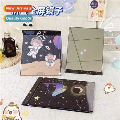 Folding small mirror female students dormitory desktop can s