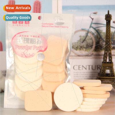 Rose Powder Puff Wet & Dry Square Round 10pcs Compact Powder
