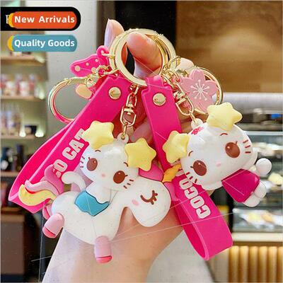 cartoon mascot cat sweet cherry blossom series keychain fema