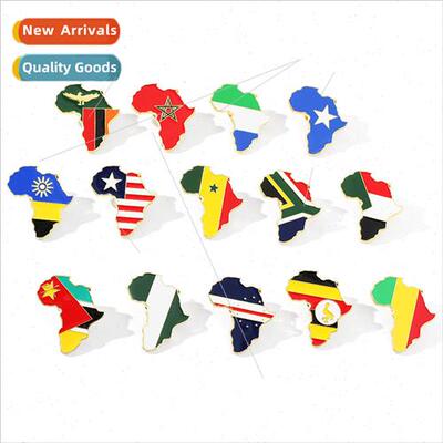 Map Pin Africa Map geria Flag Pin Metal Badge Clothing Acces