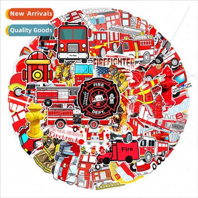 50 fire truck graffiti stickers luggage car laptop skateboar