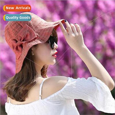 2021 summer new fishermans cap Korean bow decorated Japanese