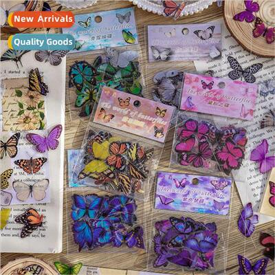 Butterfly garden series handbook waterproof pvc stickers wat