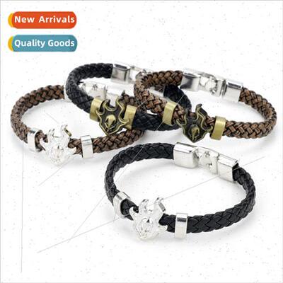 New anime  jewelry retro weaving BLEACH Shinigami logo leath