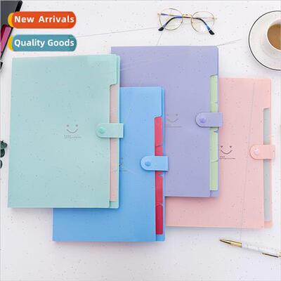 Student Multi-layer Folder Korean Smiley A4 Organ Bag File B