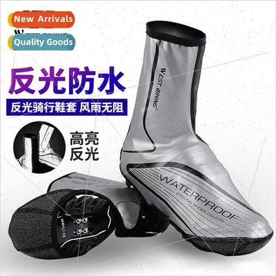 Bicycle reflective shoe covers cycling warm night riding sho