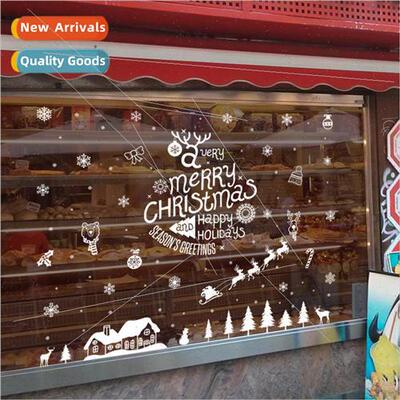 Wall Stickers Removable Christmas Snow House Holiday Decorat