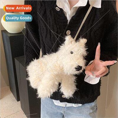 Bag Cartoon Cute West Highland Puppy Plush Doll Bag Fluffy W